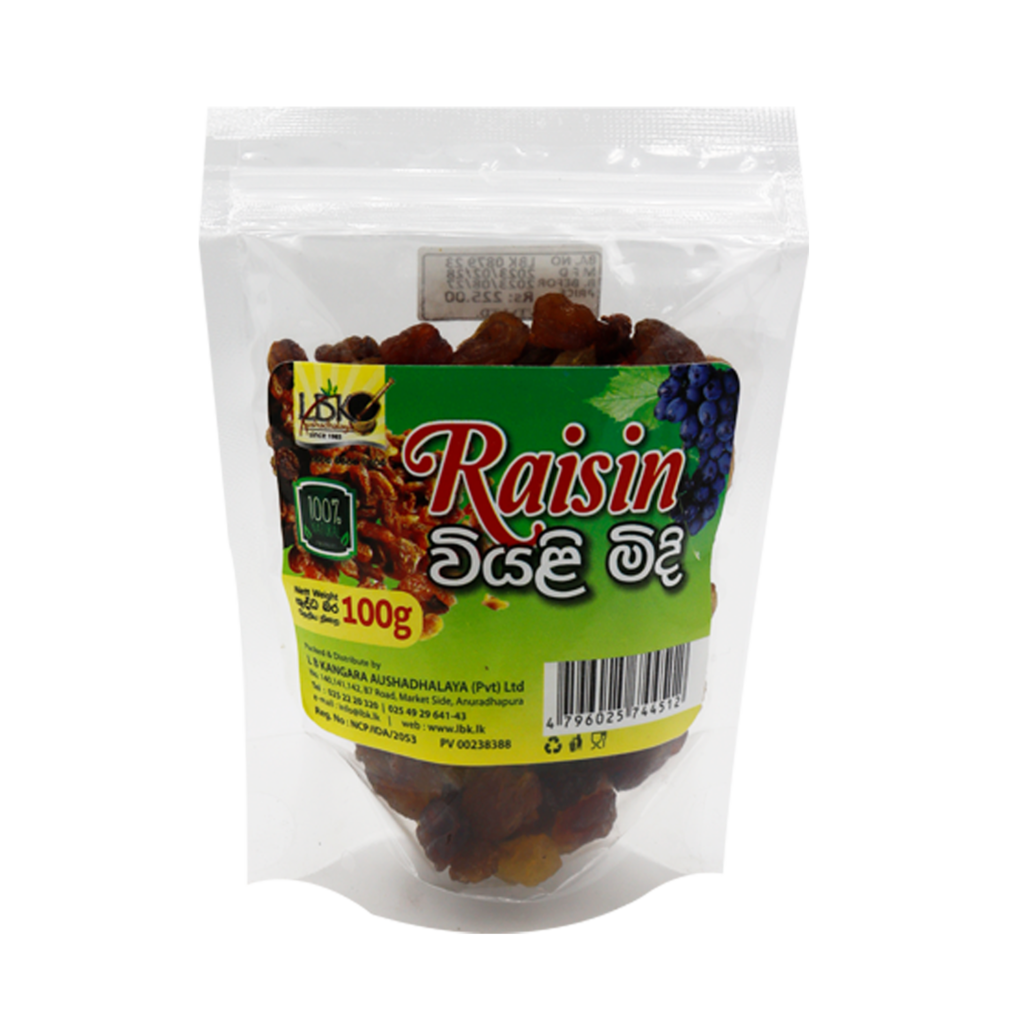 Raisin – 100g වියළි මිදි – lbk